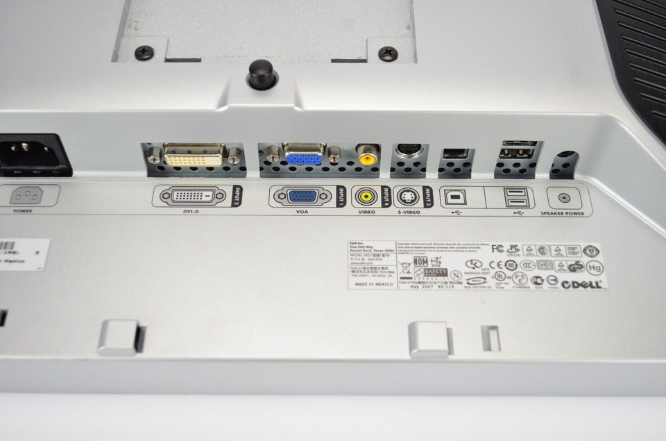 GRADE C Dell 2007FP 20" LCD Monitor 1600x1200 DVI VGA S-Video Composite ...