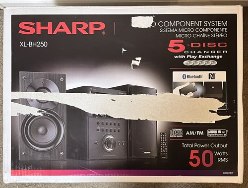 Sharp 5-Disc Micro Component Home Audio Stereo System 50W RMS Bluetooth ...