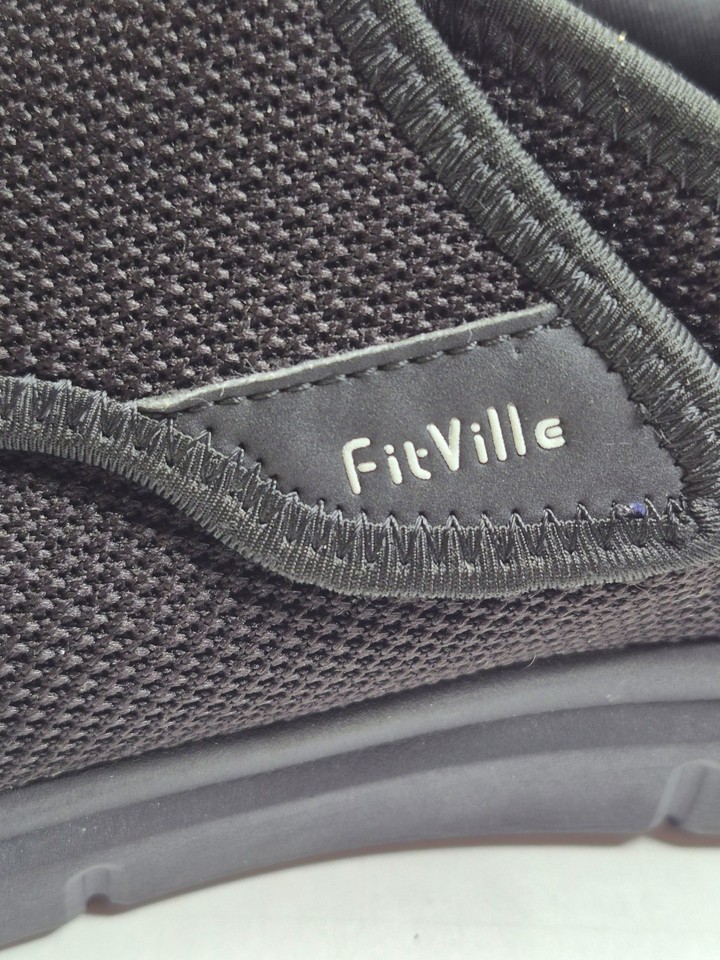 Fitville Marca Black Knit Orthopedic Diabetic Walking Shoes Men’s Size ...