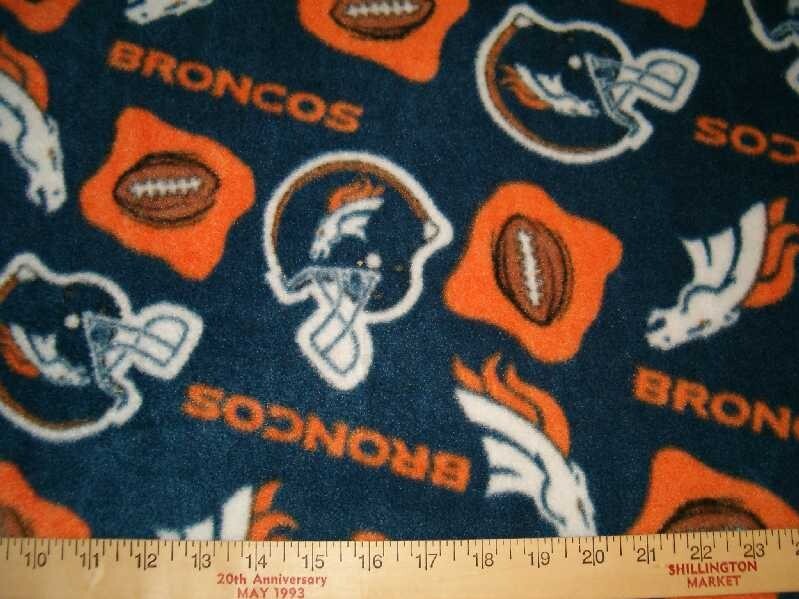 NFL Denver Broncos Fleece Fabric Sold By The Yard BTY 58" wide | eBay