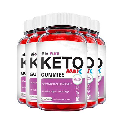 5-Pack BioPure Keto Max Gummies - Bio Pure Keto Max ACV Gummies-300 ...