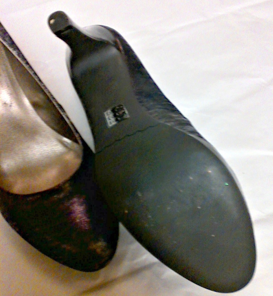 Moda Spana Bronze Snake Pattern Leather High Heel Pumps Women's Size 6M ...