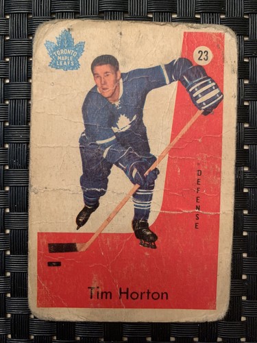 1959-60 Parkhurst Tim Horton NHL Hockey Card No. 23 Toronto Maple Leafs ...