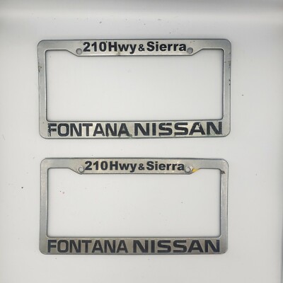 2x Fontana Nissan 210 Freeway California Silver Plastic License Plate ...
