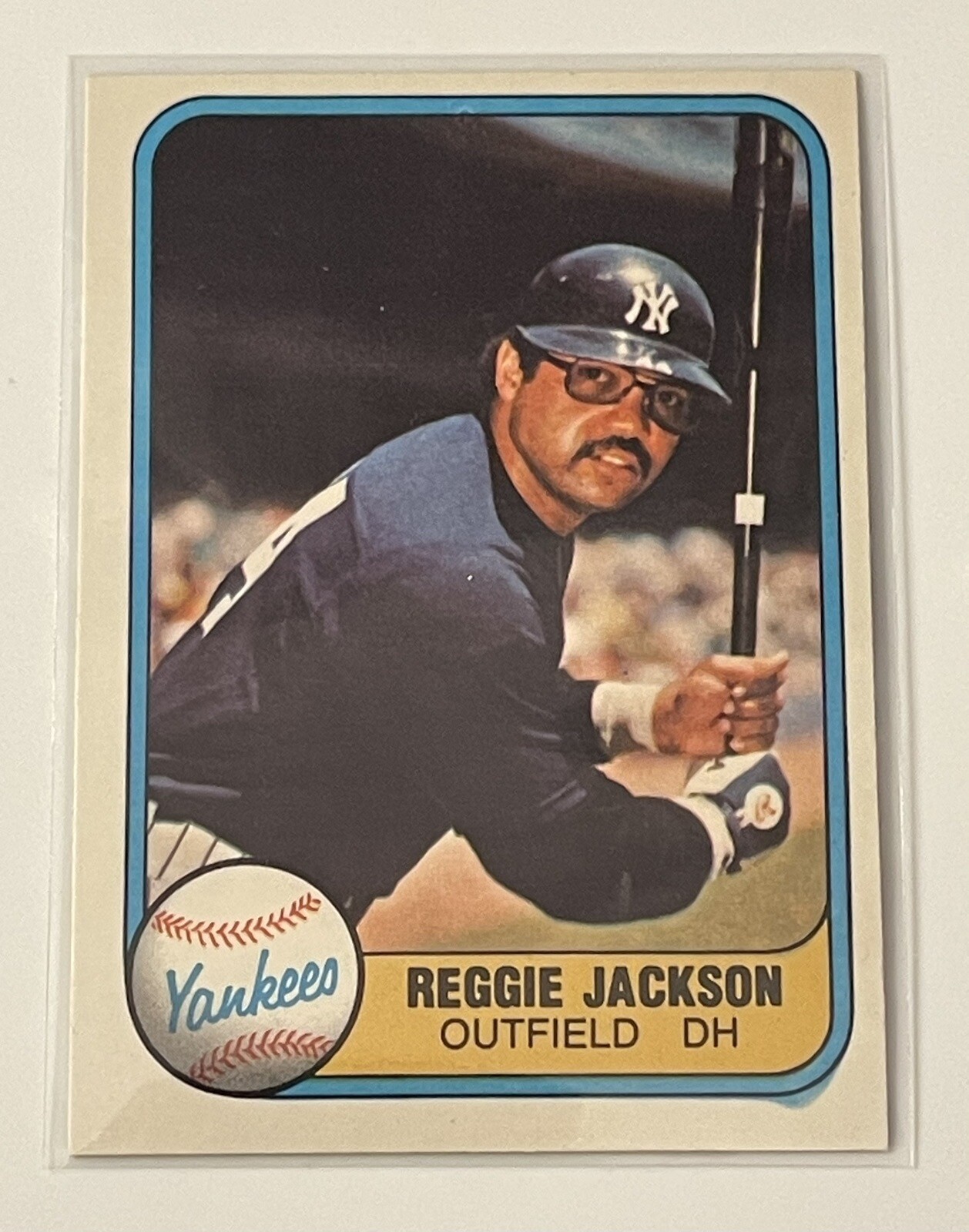 1981 Fleer Reggie Jackson MLB New York Yankees With Bat - Baseball Card ...