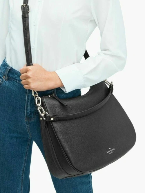 KATE SPADE VIVIAN BLACK PEBBLED LEATHER MULBERRY ST. SHOULDER BAG NWT ...