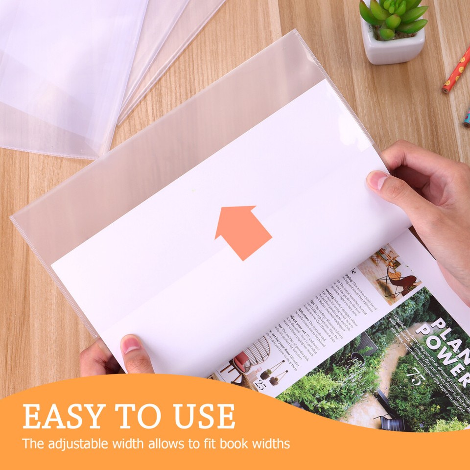 5PCS Hard Plastic Book Covers Polythene Cover for Books Plastic Book ...