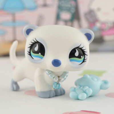 Mini Pet Shop LPS White Ferret with Cute Accessories Who Love LPS Kids ...
