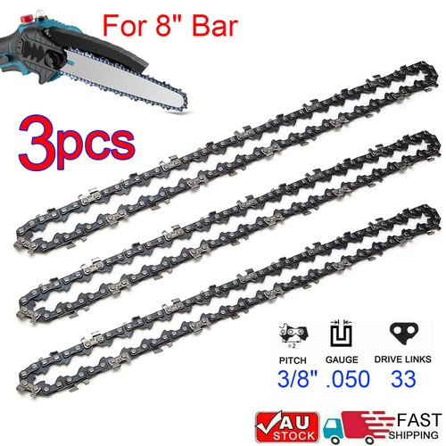 3pcs 8'' Inch Chainsaw Chain 3/8LP Pitch 33DL 33 Links 0.050 ...