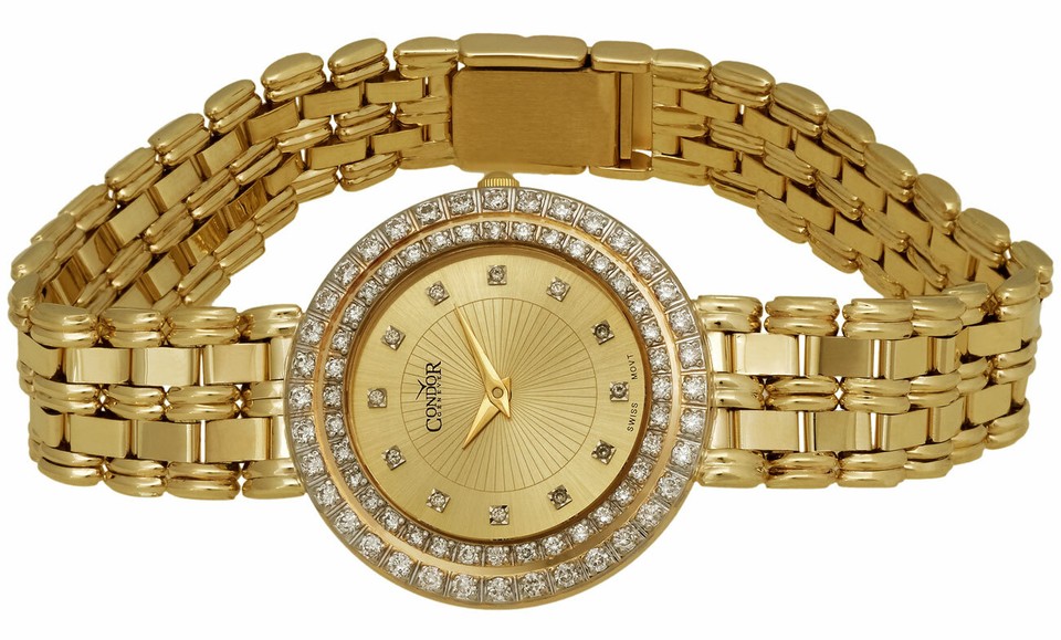 Condor 14kt Gold & Diamond Womens Luxury Swiss Watch Quartz CDRVCH ...