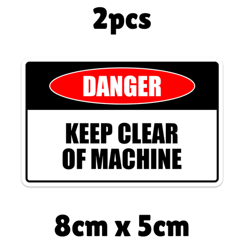 2 x Keep Clear Of Machine Danger Warning Safety Sign Label Sticker ...