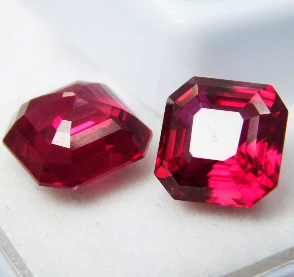 18 Ct AA+ Quality Natural Ruby Red Square Cut CERTIFIED Loose Gemstone ...