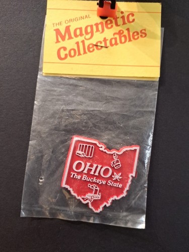 Vintage 80's Ohio The Buckeye State Rubber Fridge Magnet 🧲 Collectable ...