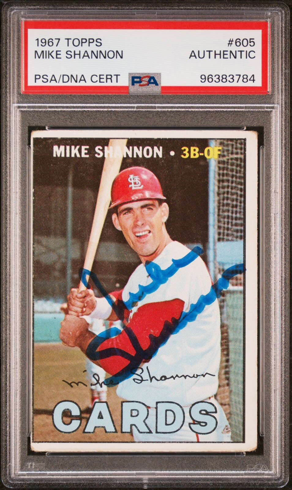 1967 Topps Mike Shannon #605 High # Cardinals PSA/DNA Certified ...