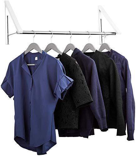 Double Foldable Clothing Rack w/ Extension Rod, Wall-Mounted ...