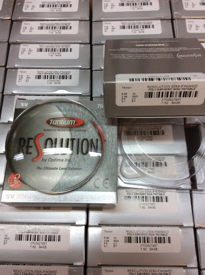 30 pair Semifinished SV Poly Aspheric Lenses, Resolution by Optima, 7 ...