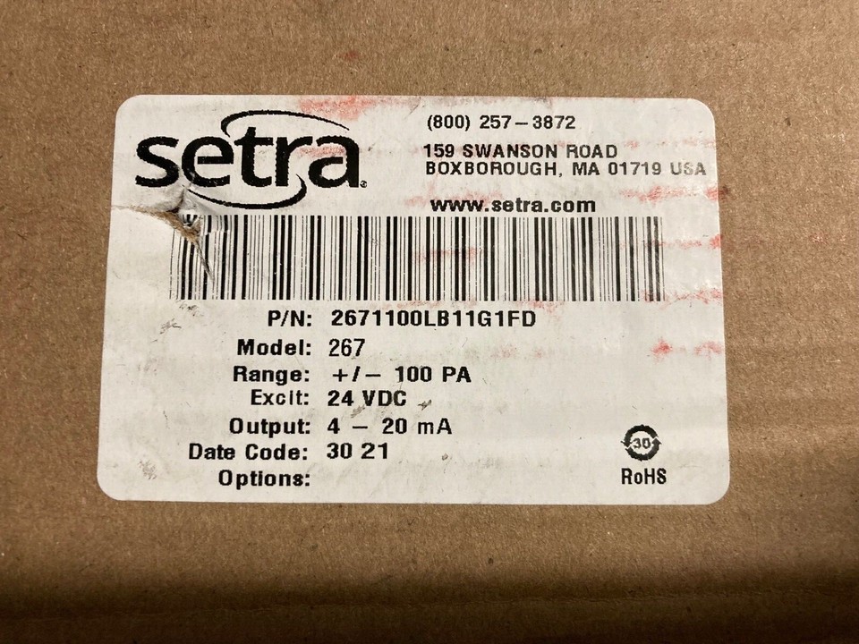 Setra 267 2671100LB11G1FD Digital Low Pressure Transducer Sensor | eBay