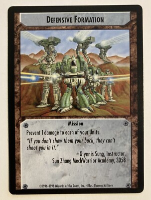 Defensive Formation Battletech CCG Commander's Edition Mission | eBay