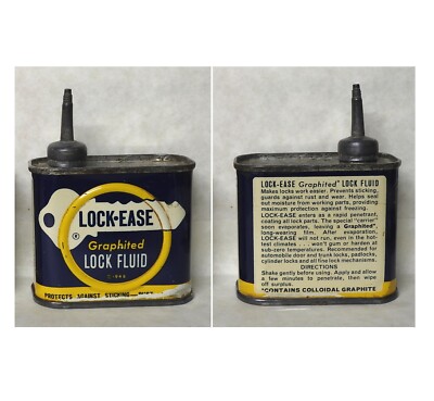 1948 Lock-Ease Lock Fluid Handy Oil Oiler Tin/Can – Lead Top ...