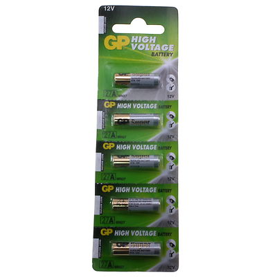 GP A27 Alkaline 12V battery 5 pieces L828 MN27 27A UK Garage Gate ...
