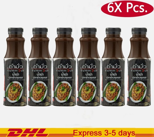 6X Tummour Num Yum 350ml Thai Fermented Fish Salad Dressing Thai Plara ...