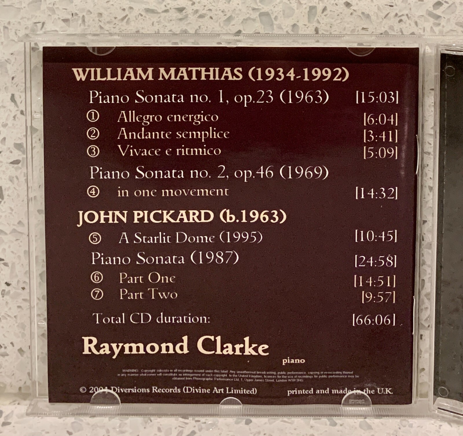 Mathias: Piano Sonatas no 1 & 2; Pickard / Raymond Clarke by Raymond ...