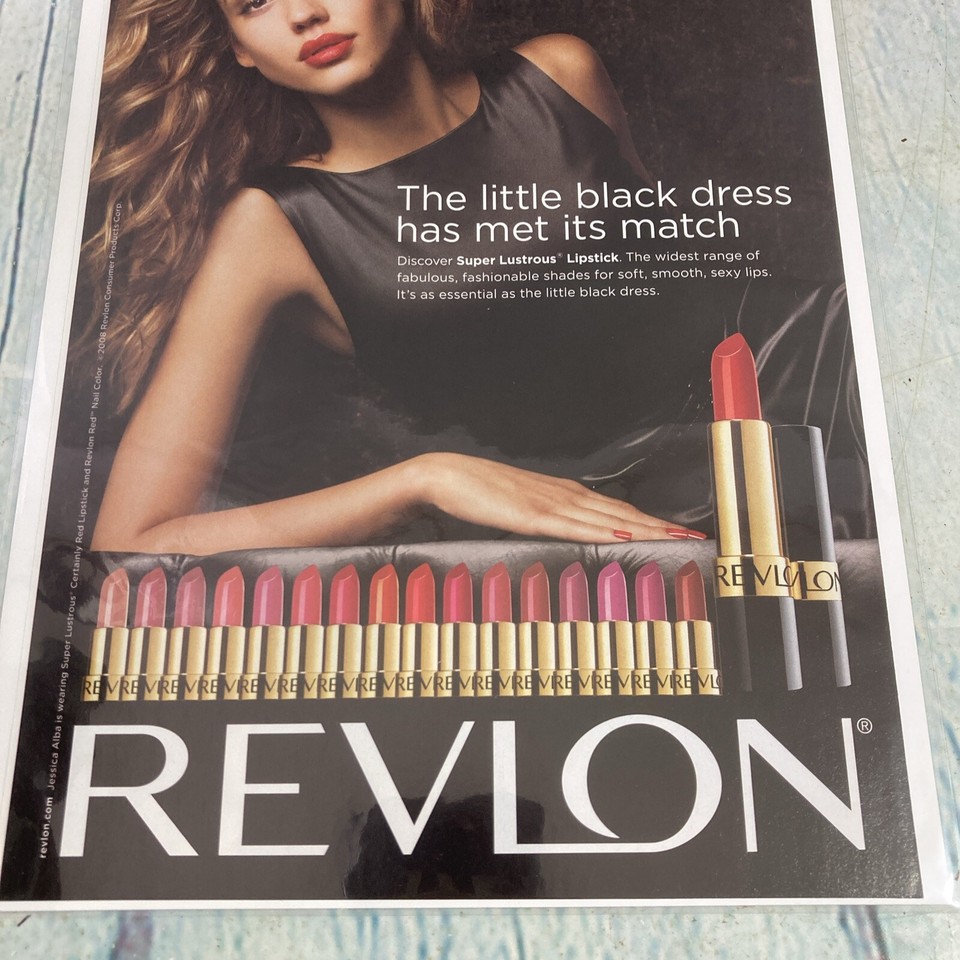 2008 Sexy Jessica Alba Revlon Lipstick Print Ad/Poster Promo Art ...