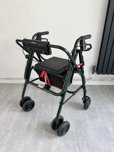 Uniscan Glider Plus Adjustable 4 Wheel Walker Rollator with Seat & Bag ...