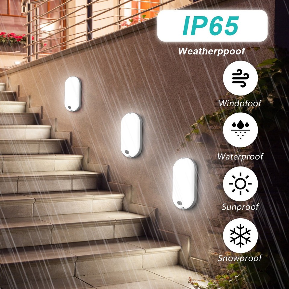 Led Motion Pir Sensor Lights Outdoor Garden Security Wall Light Path ...
