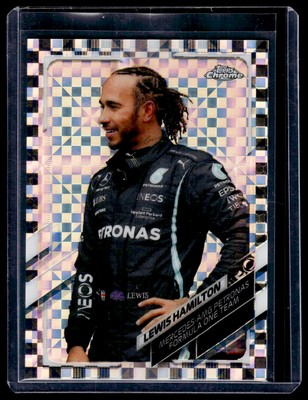 2021 Topps Chrome F1 Lewis Hamilton Checker Flag Refractor 40 Mercedes ...
