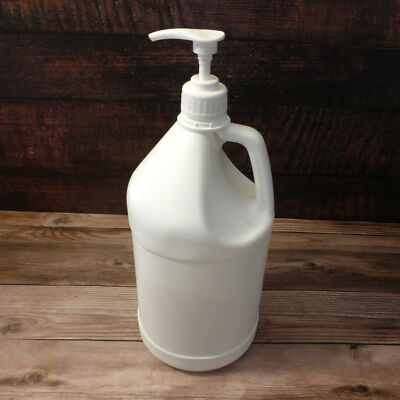 1 Gallon White Plastic Liquid Bottle Hdpe Jug Container 1.5L with Pump ...