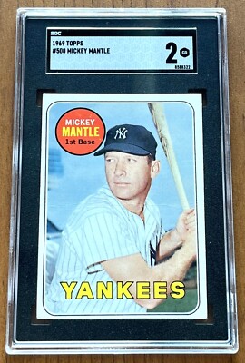 1969 Topps Mickey Mantle #500 Just Graded SGC Last Card New York ...