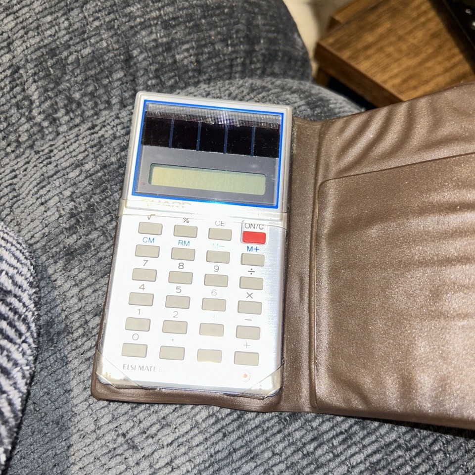 Vintage Sharp Elsi-Mate EL-826 Solar Cell Vintage Calculator Silver With Case | eBay