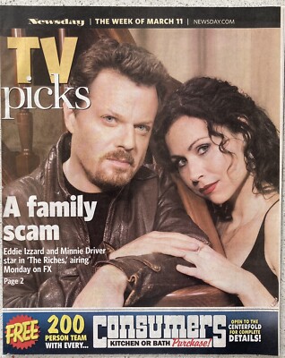 Eddie Izzard Minnie Driver The Riches local TV Guide Newday March 11 ...