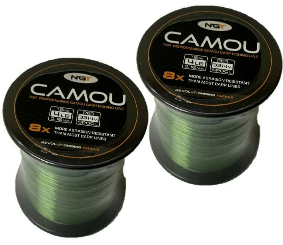 2 X 3314m Camo Bulk Spool Fishing Mono Line 4lb Carp coarse Camou ...