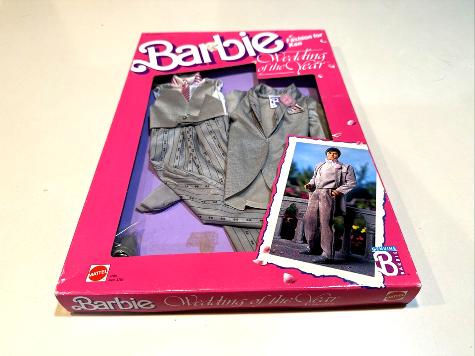 Barbie Wedding of The Year Fashions for Ken 1989 Vintage Mattel 3789 ...