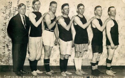 Real Photo Postcard Basketball Team, Heyworth, Illinois 1914 - ID'd ...