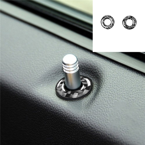 2Pcs Carbon Fiber Interior Door Lock Pins Cover Trim For Dodge ...