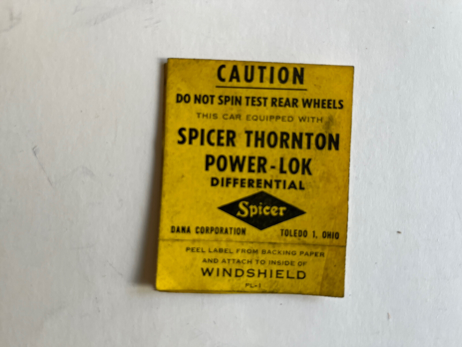 An Original Vintage Spicer Thornton Power Lock Stickers ~2x2.5 NOS (2W ...