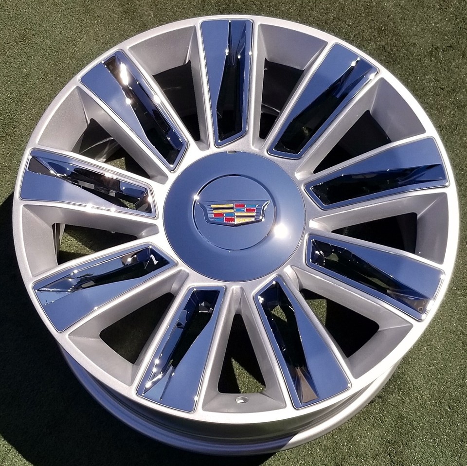 CHROME Center Caps - OEM Factory Cadillac Escalade Platinum Wheel 4740 ...