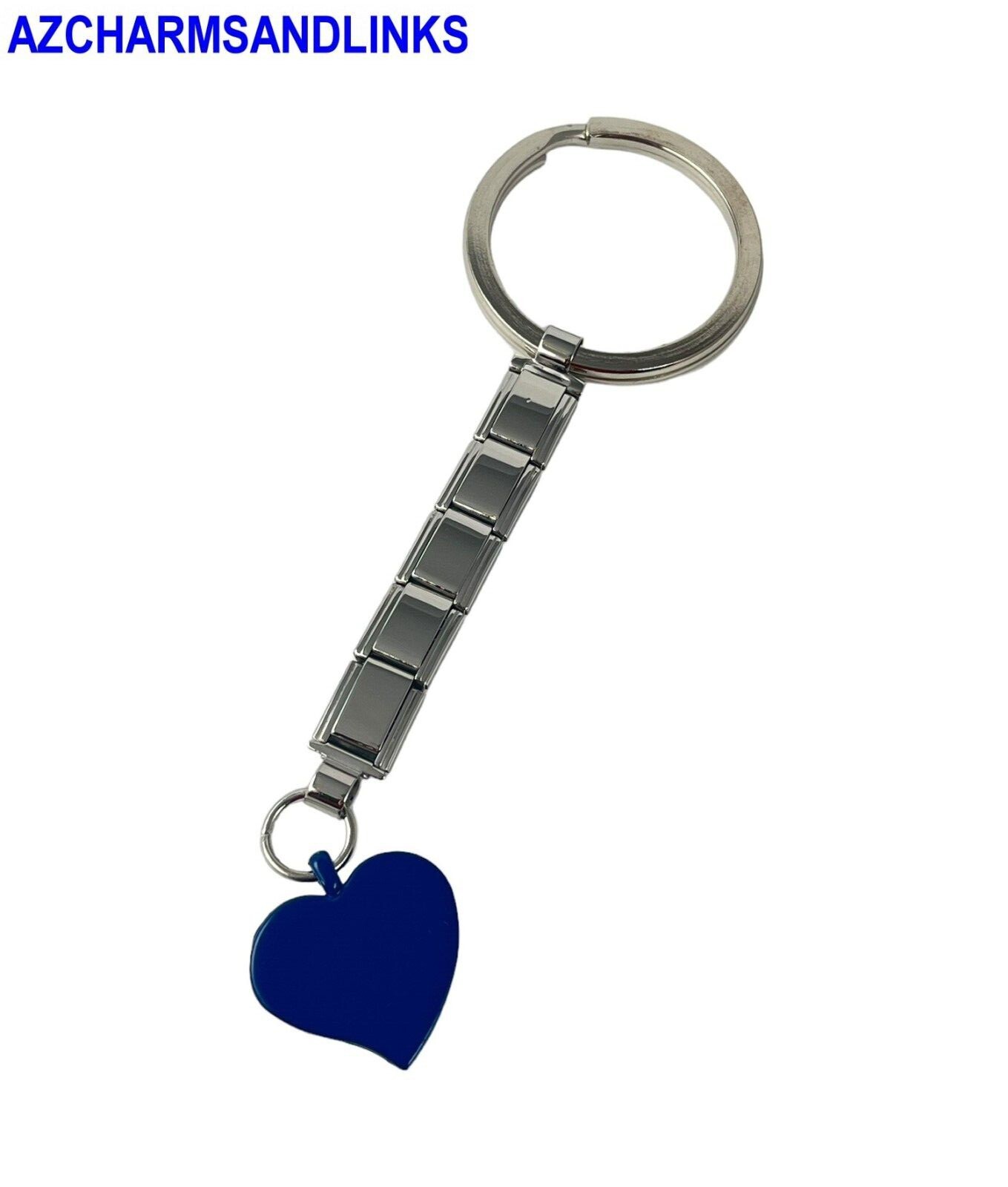 Italian Charm Key Chain Hearts Modular Link Charms Pink Blue Black Red ...