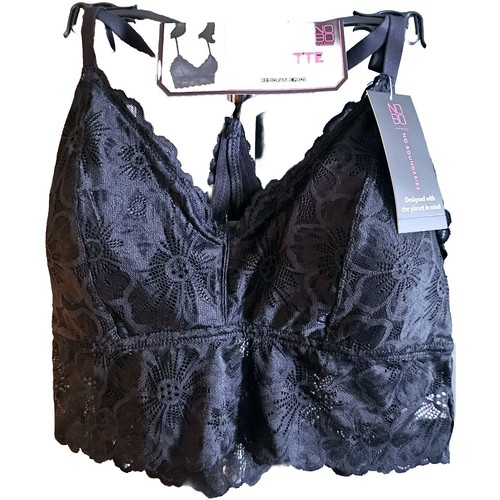 Black Lace Racerback Adjustable Straps Bralette Wireless Nwt XL | eBay