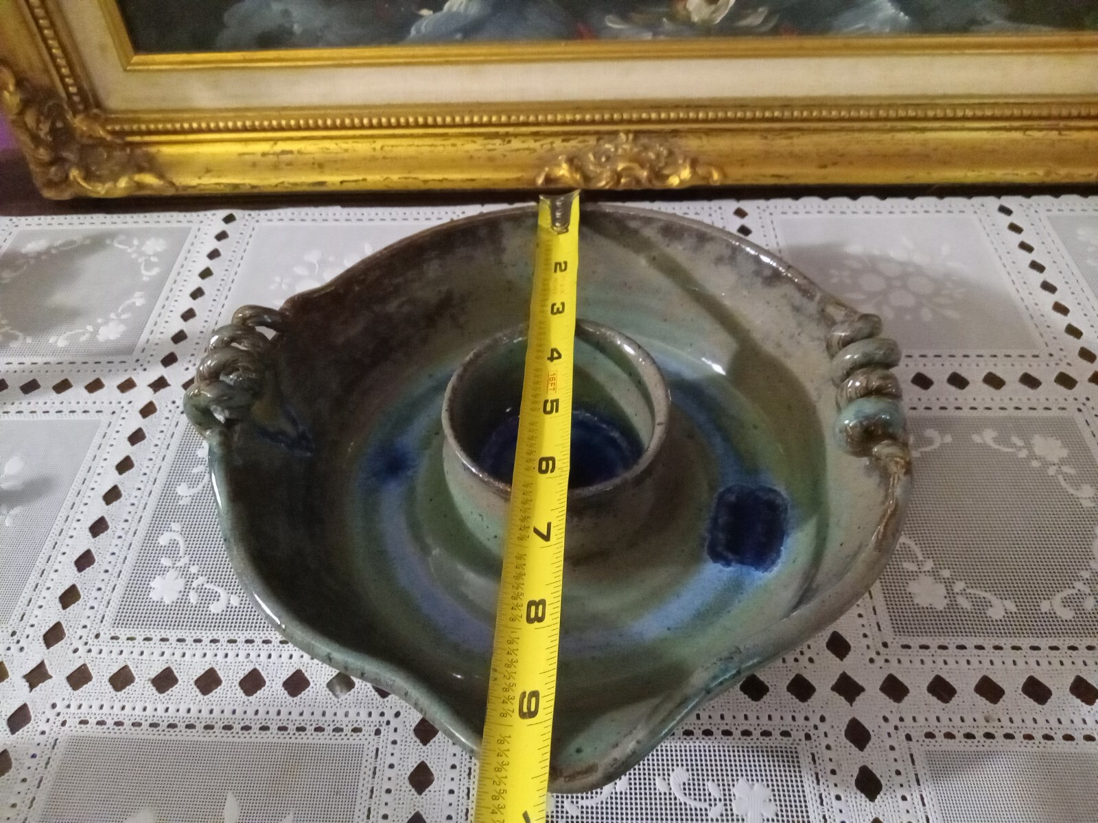 Ornate Multicolor Hand Turned Stover Pottery Chicken Roaster/Bacon ...