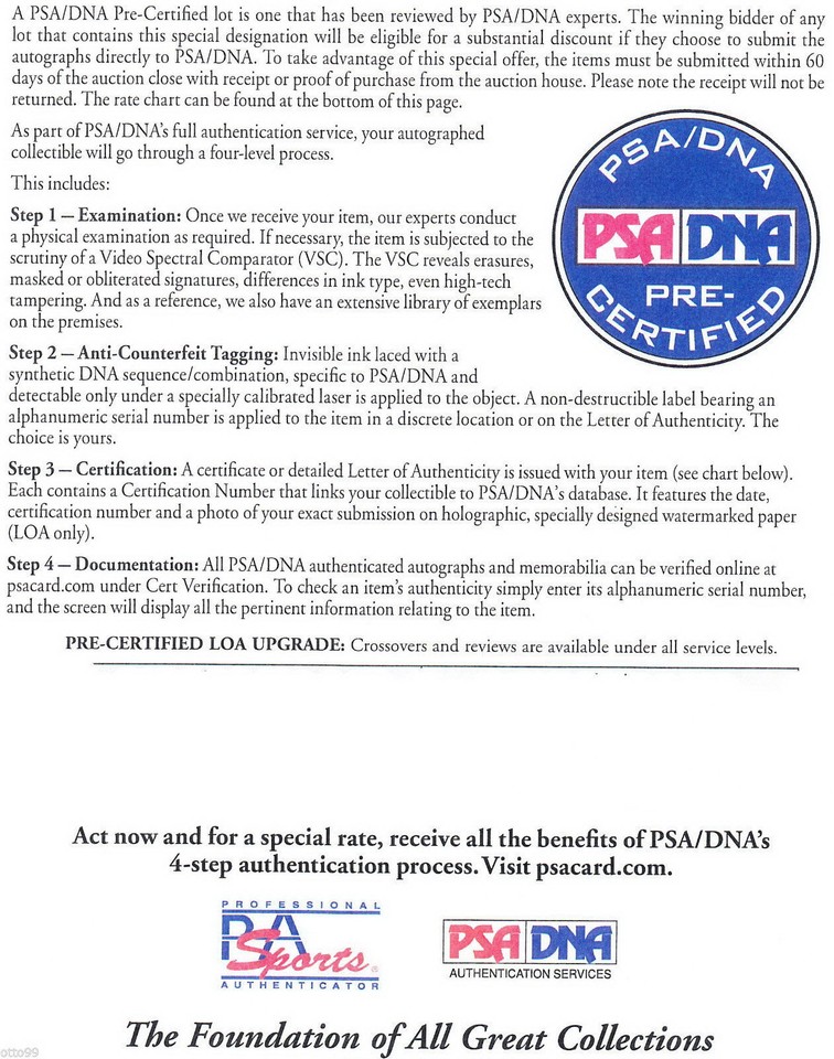 TERRY FORSTER SIGNED 8x10 B&W WHITE SOX AUTO PHOTO HERITAGE AUCTION PSA ...