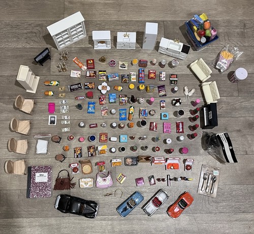 Huge Lot of 150+ Miniature Items – Dollhouse Furniture, Food ...