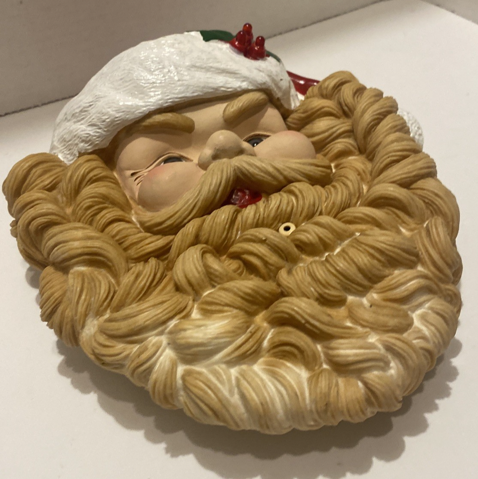Vintage Motion Activated Christmas Santa Claus Face Talking Musical ...