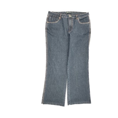 French Cuff Bootcut Women's size 14P Dark Wash Blue Denim Jeans | eBay