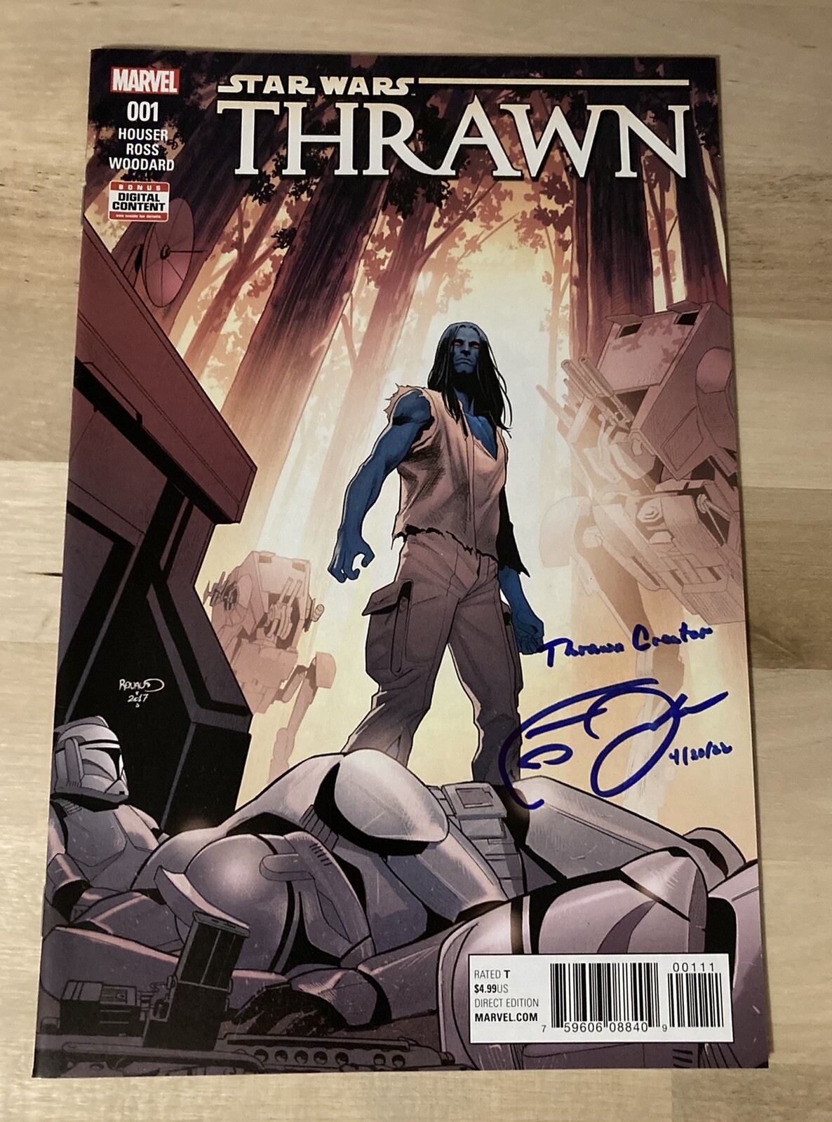 Timothy Zahn Autographed Signed Thrawn Comic #1 Beckett BAS Star Wars ...