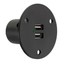 Dual USB Charger Port Wall Socket Black Recessed Mount RV Camper ...