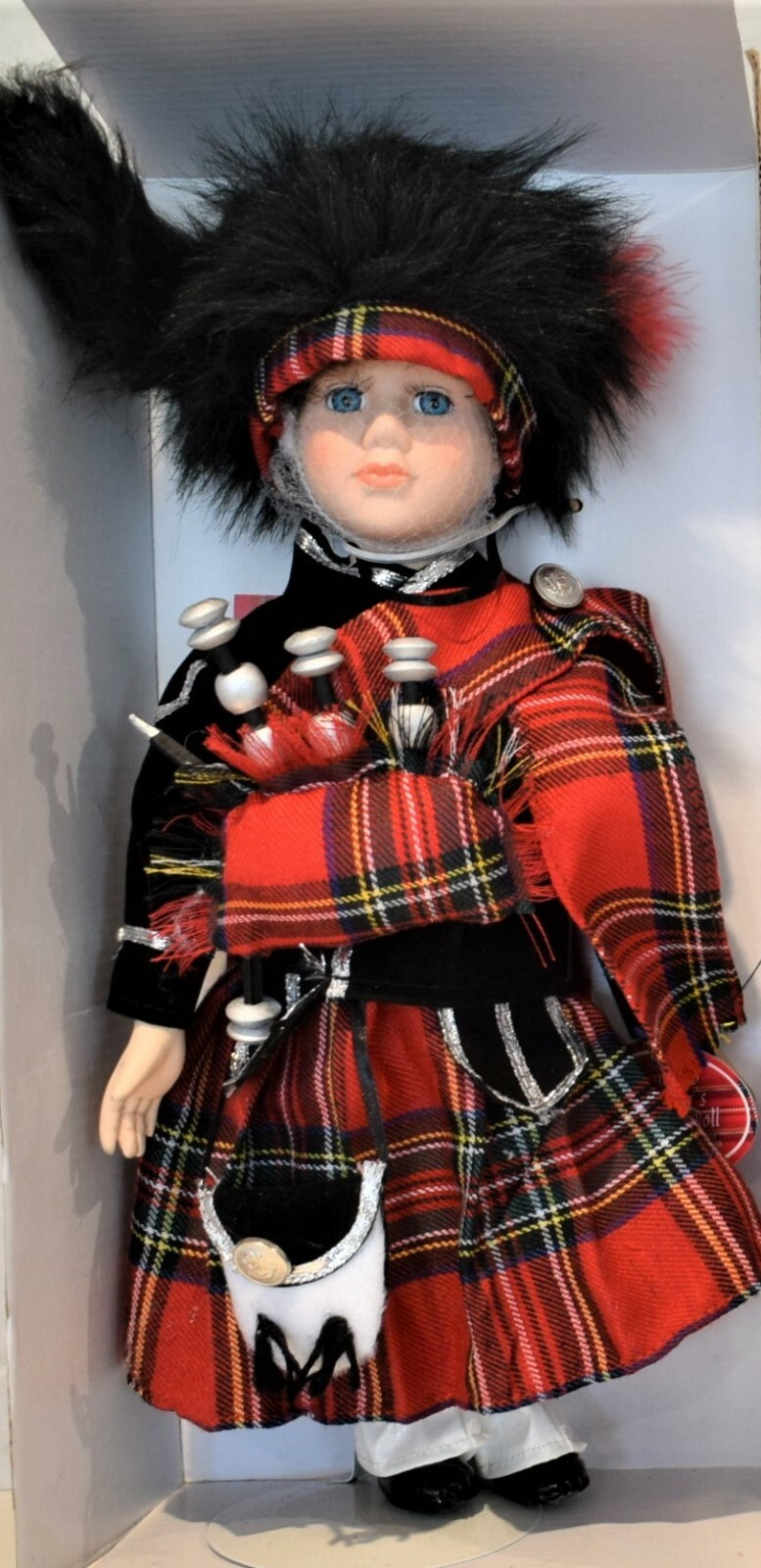 Scottish Piper Doll In Stewart Tartan Large Medium Or Small By Leonardo ...